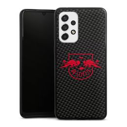 DeinDesign Galaxy A33 5G Handy Slim Case extra d&uuml;nn Silikon Handyh&uuml;lle schwarz H&uuml;lle Carbon Official Licensed Product Rb Leipzig Silikon Slim Case