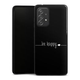 DeinDesign Galaxy A52s 5G Handy Slim Case extra d&uuml;nn Silikon Handyh&uuml;lle schwarz H&uuml;lle Happiness Statement Sayings Silikon Slim Case