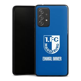 DeinDesign Galaxy A52s 5G Handy Slim Case extra d&uuml;nn Silikon Handyh&uuml;lle schwarz H&uuml;lle Coat Of Arms Official Licensed Product 1. Fc Magdeburg Silikon Slim Case