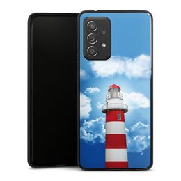 DeinDesign Galaxy A52s 5G Handy Slim Case extra d&uuml;nn Silikon Handyh&uuml;lle schwarz H&uuml;lle Cloud Lighthouse Sky Silikon Slim Case