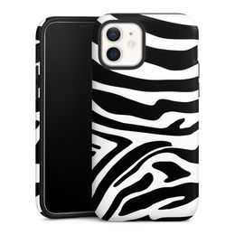 DeinDesign iPhone 12 Handy Panzer Handyh&uuml;lle robuste Outdoor H&uuml;lle Schutzh&uuml;lle matt Animal Look Zebra Animal Print Tough Case