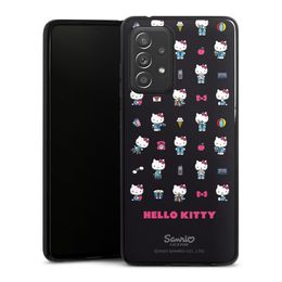 DeinDesign Galaxy A52s 5G Handy Slim Case extra d&uuml;nn Silikon Handyh&uuml;lle schwarz H&uuml;lle Kindheit Merchandise Hello Kitty Silikon Slim Case