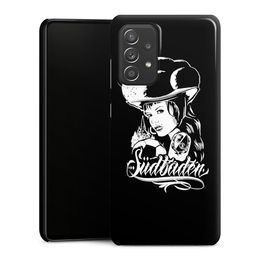 DeinDesign Galaxy A52s 5G Handy Premium Case Smartphone Handyh&uuml;lle Schutzh&uuml;lle gl&auml;nzend Official Licensed Product Sc Freiburg Woman Premium Case