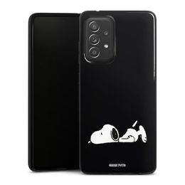 DeinDesign Galaxy A52s 5G Handy Slim Case extra d&uuml;nn Silikon Handyh&uuml;lle schwarz H&uuml;lle Official Licensed Product Snoopy Peanuts Silikon Slim Case