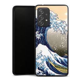 DeinDesign Galaxy A52s 5G Handy Slim Case extra d&uuml;nn Silikon Handyh&uuml;lle schwarz H&uuml;lle Katsushika Hokusai Die Gro&szlig;e Welle Vor Kanagawa Kunst Silikon Slim Case