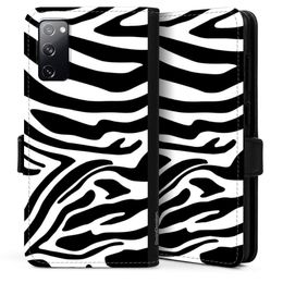 DeinDesign Galaxy S20 Handy Klapph&uuml;lle Handyh&uuml;lle aus Kunst Leder schwarz Flip Case Animal Look Zebra Animal Print Sideflip mit Lasche