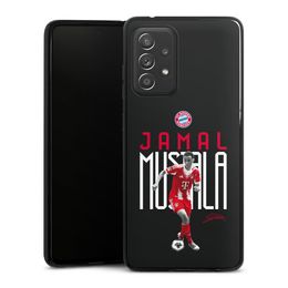 DeinDesign Galaxy A52s 5G Handy Slim Case extra d&uuml;nn Silikon Handyh&uuml;lle schwarz H&uuml;lle Fc Bayern M&uuml;nchen Jamal Musiala Official Licensed Product Silikon Slim Case