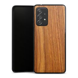 DeinDesign Galaxy A52s 5G Handy Slim Case extra d&uuml;nn Silikon Handyh&uuml;lle schwarz H&uuml;lle Larch Wood Wooden Look Silikon Slim Case