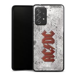 DeinDesign Galaxy A52s 5G Handy Slim Case extra d&uuml;nn Silikon Handyh&uuml;lle schwarz H&uuml;lle Logo Acdc Merchandise Silikon Slim Case
