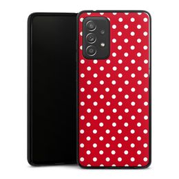 DeinDesign Galaxy A52s 5G Handy Slim Case extra d&uuml;nn Silikon Handyh&uuml;lle schwarz H&uuml;lle Points Polka Dots Retro Silikon Slim Case