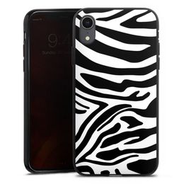 DeinDesign iPhone Xr Handy Silikon H&uuml;lle Case schwarz Handyh&uuml;lle Animal Look Zebra Animal Print