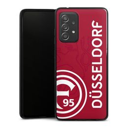 DeinDesign Galaxy A52s 5G Handy Slim Case extra d&uuml;nn Silikon Handyh&uuml;lle schwarz H&uuml;lle Lettering F95 Fortuna D&uuml;sseldorf Silikon Slim Case