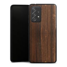 DeinDesign Galaxy A52s 5G Handy Slim Case extra d&uuml;nn Silikon Handyh&uuml;lle schwarz H&uuml;lle Wood Nut Tree Wooden Look Silikon Slim Case