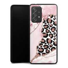 DeinDesign Galaxy A52s 5G Handy Slim Case extra d&uuml;nn Silikon Handyh&uuml;lle schwarz H&uuml;lle Leopard Glitzer Marble Silikon Slim Case