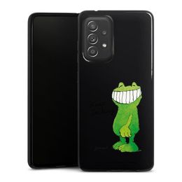 DeinDesign Galaxy A52s 5G Handy Slim Case extra d&uuml;nn Silikon Handyh&uuml;lle schwarz H&uuml;lle Janosch Frog Motivation Silikon Slim Case