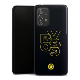 DeinDesign Galaxy A52s 5G Handy Slim Case extra d&uuml;nn Silikon Handyh&uuml;lle schwarz H&uuml;lle Bvb Lettering Official Licensed Product Silikon Slim Case