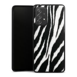 DeinDesign Galaxy A52s 5G Handy Slim Case extra d&uuml;nn Silikon Handyh&uuml;lle schwarz H&uuml;lle Fur Muster Zebra Silikon Slim Case