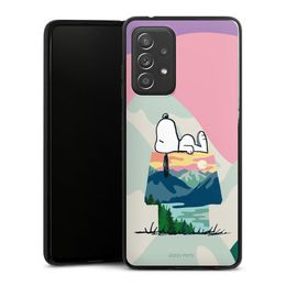DeinDesign Galaxy A52s 5G Handy Slim Case extra d&uuml;nn Silikon Handyh&uuml;lle schwarz H&uuml;lle Official Licensed Product Peanuts Snoopy Silikon Slim Case