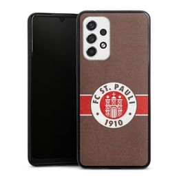 DeinDesign Galaxy A33 5G Handy Slim Case extra d&uuml;nn Silikon Handyh&uuml;lle schwarz H&uuml;lle Logo Official Licensed Product Fc St. Pauli Silikon Slim Case