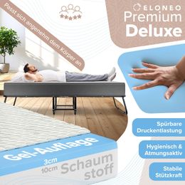 ELONEO Klappbett mit Premium-Matratze, 90x200 cm