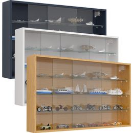 Vcm Glasvitrine h&auml;ngend Vitrine Glas Ma&szlig;e: H. 60 x B. 100 x T. 15 cm H&auml;ngevitrine Glas Modern und platzsparend Glas Vitrinenschrank - Drivalo XL