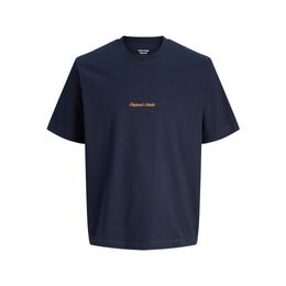 Jack & Jones PlusSize T-Shirt "JORNORREBRO EMB TEE SS CREW NECK PLS", Jungen, Gr. 5XL, sky captain, Jersey, Obermaterial: 100% Baumwolle, JACK & JONES PLUSSIZE, bedruckt, regular fit normal, Rundhals, Shirts T-Shirt