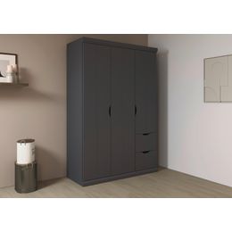 Kleiderschrank OTTO HOME "Mehrzweckschrank Aktenschrank M&ouml;bel Mietswohnung Schlafzimmer MARLENE", grau (graumetallic), B:136cm H:203cm T:56cm, Holzwerkstoff, Schr&auml;nke, Kleiderschrank, in 3 Breiten 91/136/181 cm im Landhaus-Stil MADE IN GERMANY