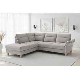 Sit & More Ecksofa SIT & MORE "Pamela", beige (hellgrau), B:218cm H:90cm T:212cm, 95% Polyester 5% Polyamid, Sofas, Ecksofa, mit Federkern