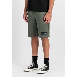 Shorts Alpha Industries "Label Jogger Short", Herren, Gr. XL, Normalgr&ouml;&szlig;en, schwarz olive, Obermaterial: 80% Baumwolle, 20% Polyester, Hosen Shorts