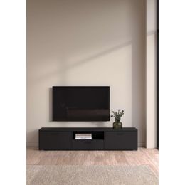 TV-Board Home Affaire "Media TV-M&ouml;bel, TV Schrank, Mediaboard, Lowboard", schwarz (matt schwarz), B:177,2cm H:38,4cm T:39,8cm, Sideboards, TV-Board, TV-Kommode, wahlweise Breite 147 oder 177 cm