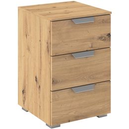 Nachtkommode Rauch "Nachttisch Nachtkonsole ORIAS in Dekor- oder Hochglanzfront", eiche artisan, B:40cm H:61cm T:42cm, Holzwerkstoff, Sideboards, mit 3 ger&auml;umigen Schubladen f&uuml;r viel Stauraum MADE IN GERMANY