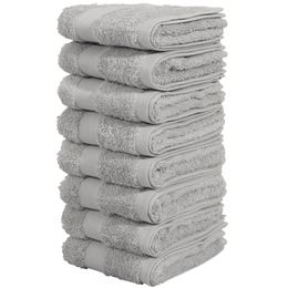 Gaestehandtuecher OTTO HOME "Vanessa, 8 G&auml;stehandt&uuml;cher, 30x50cm, in Standard- und Premium-Qualit&auml;t", hellgrau, B:50cm L:30cm, Walkfrottee, Obermaterial: 100% Baumwolle, Handt&uuml;cher, Handt&uuml;cher mit Bord&uuml;re, 100% Baumwolle, einfarbig, weich