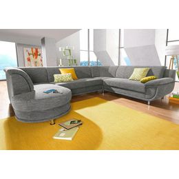 Wohnlandschaft Trendmanufaktur "Rondo, wahlweine mit Federkern, Breite 320cm, U-Form", braun (cappuccino), B:320cm H:85cm T:94cm, Softlux-Kunstleder;Primabelle-Microfaser;NaturLeder (handschuhweiches Rindsleder in Sitz und R&uuml;cken mit SOFTLUX-Kunstleder als Korpus-Bezug);Struktur (23% Polyacryl, 77% Polyester), Sofas, Wohnlandschaft, inkl.Federkern, wahlweise mit Bettfunktion