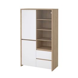 Vitrine Home Affaire "Next Standvitrine, Vitrinenschrank, mit Glast&uuml;r, Stauraum", wei&szlig; (jackson hickory, wei&szlig;), B:100,1cm H:170,2cm T:48,1cm, Holzwerkstoff, Schr&auml;nke, Vitrine, mit 2 T&uuml;ren, 1 Glast&uuml;r, 2 Schubladen, H&ouml;he 170 cm, Breite 100 cm