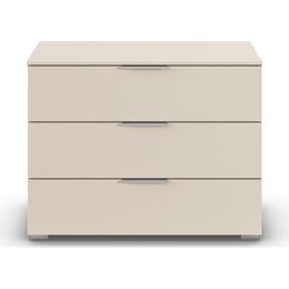 Schubkastenkommode OTTO HOME "Kommode Sideboard Schubladenkommode Schlafzimmerkommode ASTANA", beige (champagner), B:80cm H:61cm T:42cm, Holzwerkstoff, Sideboards, mit 3 ger&auml;umigen Schubladen, Kantengriff in Alufarben MADE IN GERMANY