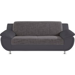 3-Sitzer Trendmanufaktur "Rondo 3, zeitlos und modern, bequem, Materialmix, Breite 207cm", grau (dunkelgrau, grau, wei&szlig;), B:207cm H:85cm T:94cm, Luxus-Microfaser ALCAZAR (100% Polyester) / Feinstruktur (100% Polyester);Kunstleder SOFTLUX / Struktur (77% Polyester; 23% Polyacryl), Sofas, wahlweise mit Federkern, extrabreite Armlehnen zum Relaxen