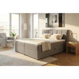 Boxbett ED EXCITING DESIGN "Granada" inkl. Bettkasten und Topper", schlamm colet 35, B:180cm L:213cm, 100% Polyester, Komplettbetten, erh&auml;ltlich in den Gr&ouml;&szlig;en 120x200cm & 180x200cm