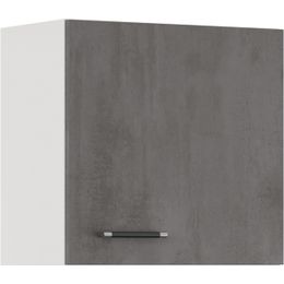 H&auml;ngeschrank IMPULS K&Uuml;CHEN "Valencia", in drei Breiten, H&ouml;he: 57,9 cm", grau (beton, optik schiefer dunkelgrau), B:60cm H:57,9cm T:34,2cm, Dekorfolie, Holzwerkstoff, Schr&auml;nke, H&auml;ngeschrank, vormontiert, mit Dreht&uuml;r und einem verstellbaren Fachboden