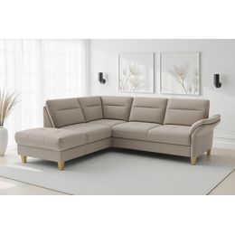 Sit & More Ecksofa SIT & MORE "Pamela", beige (taupe), B:218cm H:90cm T:212cm, 95% Polyester 5% Polyamid, Sofas, Ecksofa, mit Federkern und Liegefl&auml;che aus Originalstoff
