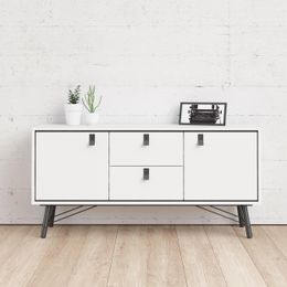 Sideboard Home Affaire "Ry Aufbewahrung, Schubladenschrank", schwarz-wei&szlig; (wei&szlig;, schwarz matt), B:150,3cm H:72,2cm T:40,1cm, Holzwerkstoff, Sideboards, Sideboard, Breite 150 cm, H&ouml;he 72 cm, Kommode mit 2 T&uuml;ren und 2 Schubl&auml;den