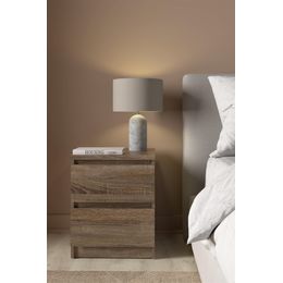 Nachttisch Home Affaire "Naia, 2 Schubladen, Aufbewahrung f&uuml;r das Schlafzimmer, grifflose Front", braun (tr&uuml;ffelfarben), B:40,4cm H:49,5cm T:50cm, Tische, Nachttisch, mit 2 Schubladen, Breite 40 cm, H&ouml;he 50 cm