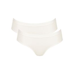 Hipster Sloggi "GO Casual", Damen, Gr. S, wei&szlig; (silk wei&szlig;), Single Jersey, Obermaterial: 95% Baumwolle, 5% Elasthan, clean, unifarben, k&ouml;rpernah, Unterhosen, weich, atmungsaktiv, Baumwollmix