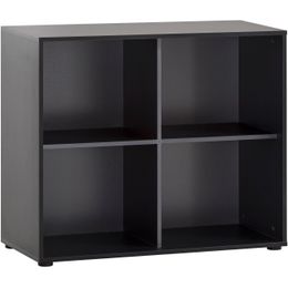 Regalelement Welltime "Hank, Regalelement, Made in Germany, B: 50 cm", schwarz (schwarzmatt), B:100,1cm H:83,6cm T:41cm, Holzwerkstoff, Regale, Solide Verarbeitung - Dieses Produkt ist in Deutschland gefertigt