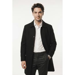 Jack & Jones Langmantel JACK & JONES "JORNORREBRO WOOL BLEND MAC COAT", Herren, Gr. S, schwarz, Web, Obermaterial: 65% Polyester, 30% Wolle, 5% sonstige Fasern, unifarben, regular fit normal, M&auml;ntel