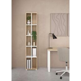 Regal Home Affaire "Sign Ablageregal, Aktenregal, B&uuml;cherregal, Standregal, Wandregal", wei&szlig; (jackson hickory, wei&szlig;), B:40,8cm H:204,7cm T:34,3cm, Holzwerkstoff, Regale, Regal, schmal mit Trennwand und Einlegeb&ouml;den, H&ouml;he 200 cm