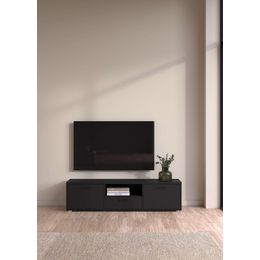 TV-Board Home Affaire "Media TV-M&ouml;bel, TV Schrank, Mediaboard, Lowboard", schwarz (matt schwarz), B:147,2cm H:38,4cm T:39,8cm, Sideboards, TV-Board, TV-Kommode, wahlweise Breite 147 oder 177 cm