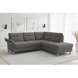 Sit & More Ecksofa SIT & MORE "Pamela", beige (anthrazit), B:218cm H:90cm T:212cm, 100% Polyester, Sofas, Ecksofa, mit Federkern