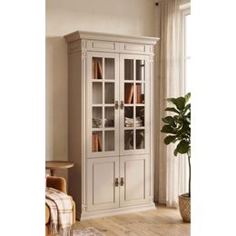 Vitrine OTTO HOME "Vinales", kaschmir, beige, B:93cm H:196cm T:39cm, Massivholz, Schr&auml;nke, Vitrine, aus massiver Kiefer, mit dekorativen Fr&auml;sungen