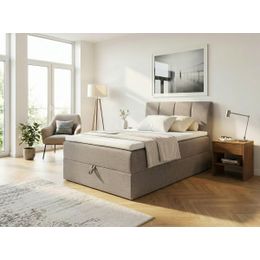 Boxbett ED EXCITING DESIGN "Granada" inkl. Bettkasten und Topper", schlamm colet 35, B:122cm L:213cm, 100% Polyester, Komplettbetten, erh&auml;ltlich in den Gr&ouml;&szlig;en 120x200cm & 180x200cm