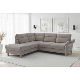 Sit & More Ecksofa SIT & MORE "Pamela", braun (taupe), B:218cm H:90cm T:212cm, 100% Polyester, Sofas, Ecksofa, mit Federkern